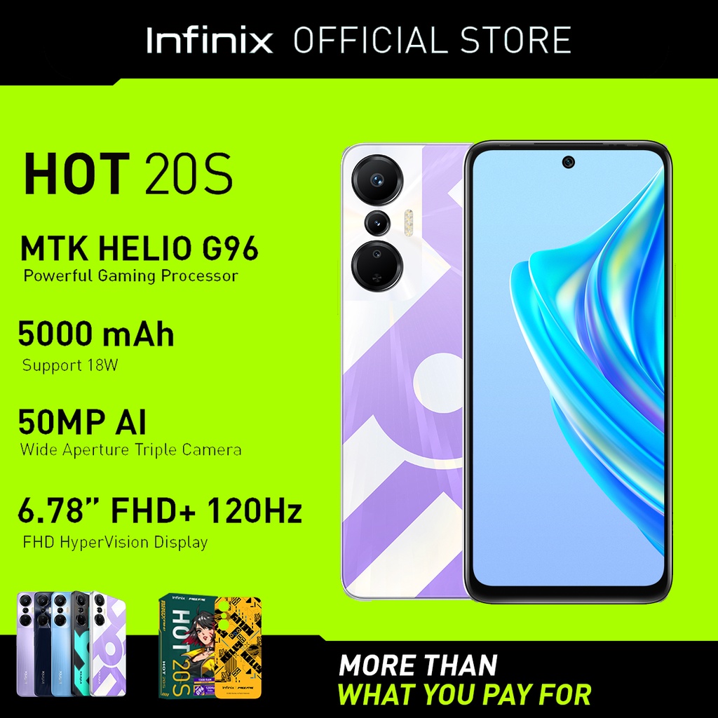 SMARTPHONE INFINIX HOT 20S 8GO 128GO-BLANC - Salhicom